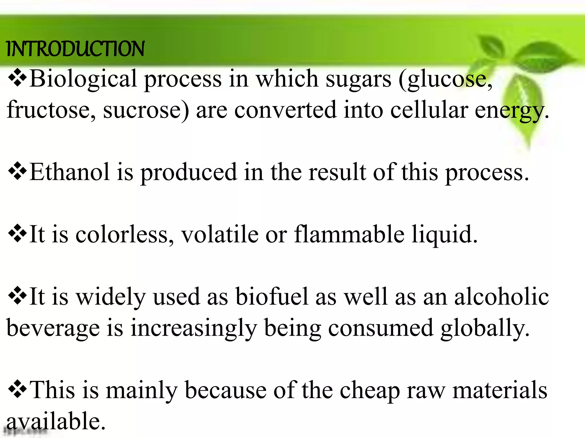 Ethanol Production, Biofuel Production | PPTX