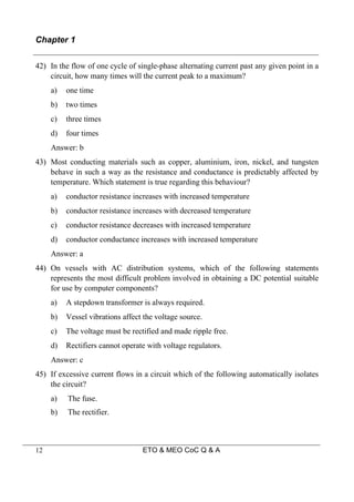 ETO & MEO Certificate of Competency Questions and Answers | PDF