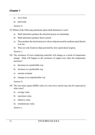 ETO & MEO Certificate of Competency Questions and Answers | PDF