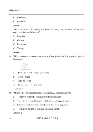 ETO & MEO Certificate of Competency Questions and Answers | PDF