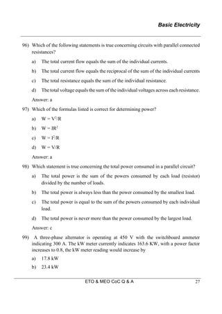 ETO & MEO Certificate of Competency Questions and Answers | PDF