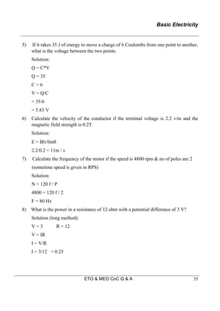 ETO & MEO Certificate of Competency Questions and Answers | PDF
