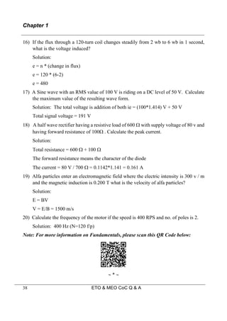 ETO & MEO Certificate of Competency Questions and Answers | PDF