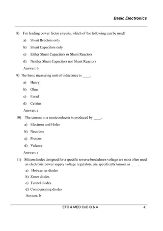 ETO & MEO Certificate of Competency Questions and Answers | PDF