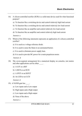 ETO & MEO Certificate of Competency Questions and Answers | PDF