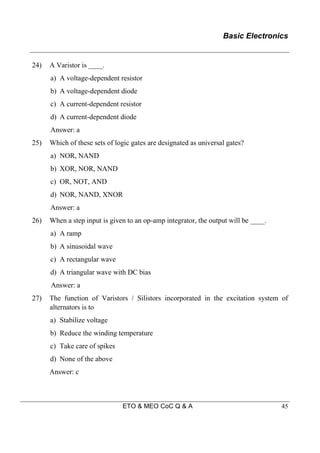 ETO & MEO Certificate of Competency Questions and Answers | PDF