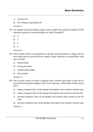 ETO & MEO Certificate of Competency Questions and Answers | PDF