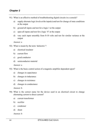 ETO & MEO Certificate of Competency Questions and Answers | PDF