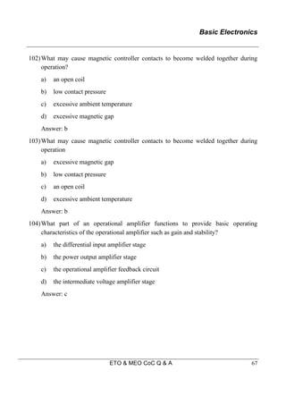 ETO & MEO Certificate of Competency Questions and Answers | PDF