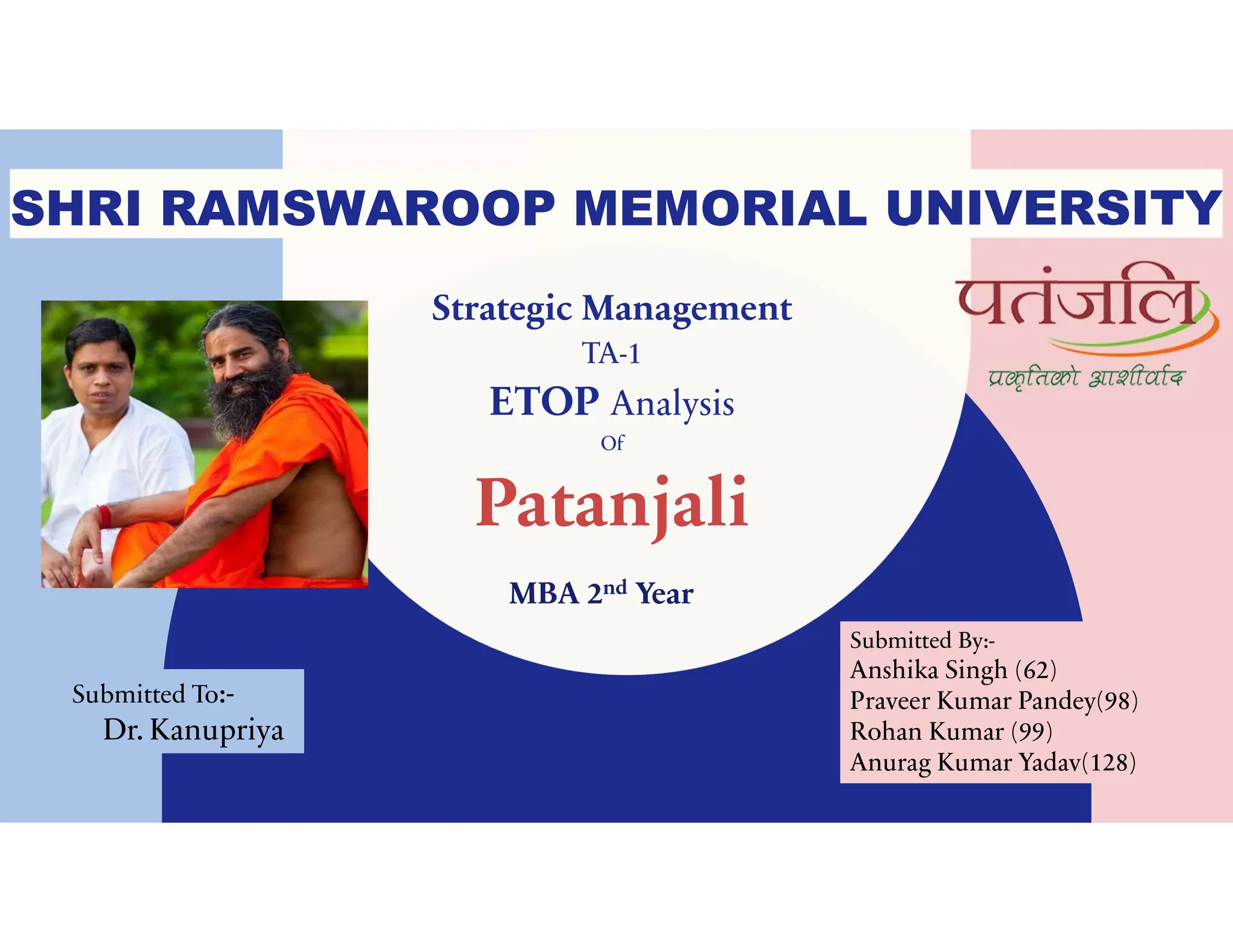 ETOP Analysis of Patanjali this study is for acknowledgement of our ...