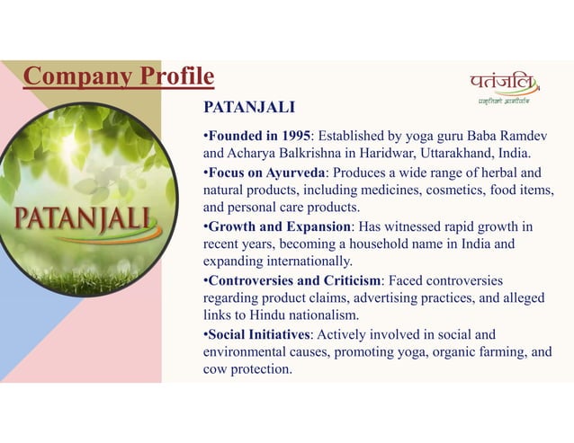ETOP Analysis of Patanjali this study is for acknowledgement of our ...