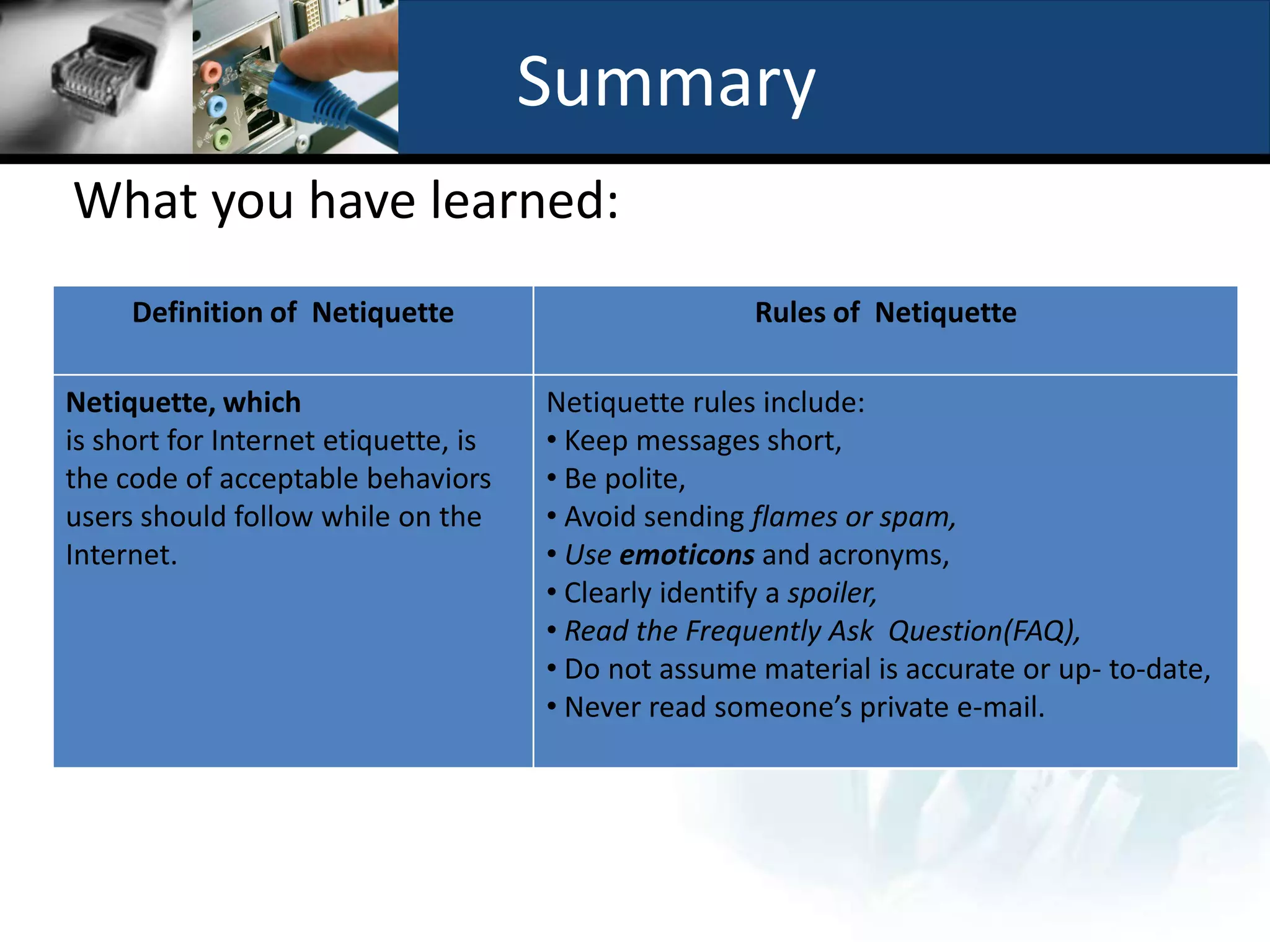 2.5 Netiquette | PPTX
