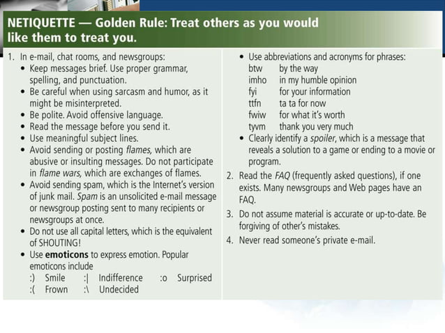 2.5 Netiquette | PPTX | Internet for Beginners | Internet
