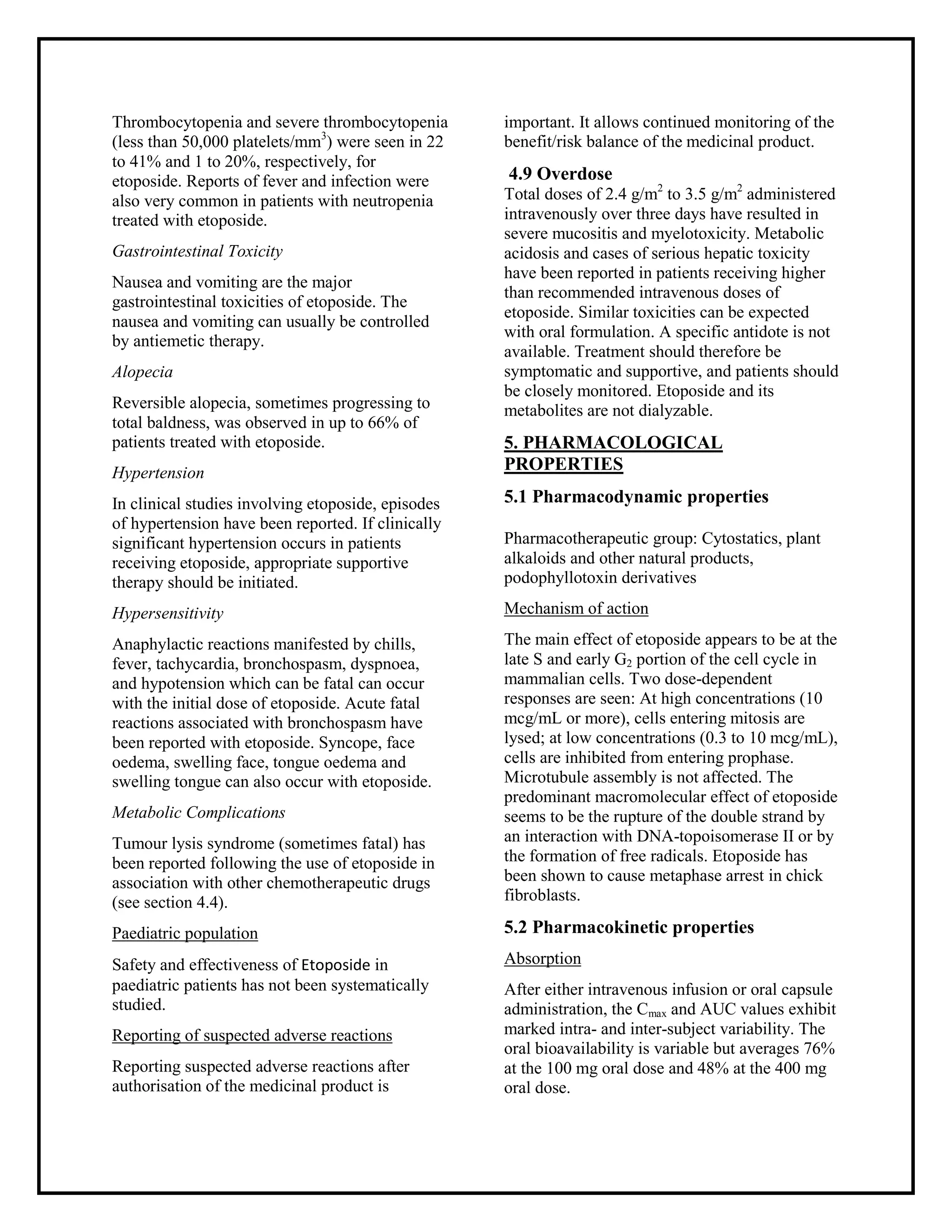 Etoposide 50 mg, 100mg capsule, soft smpc taj pharmaceuticals | PDF