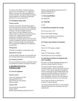 Etoposide 50 mg, 100mg capsule, soft smpc taj pharmaceuticals | PDF