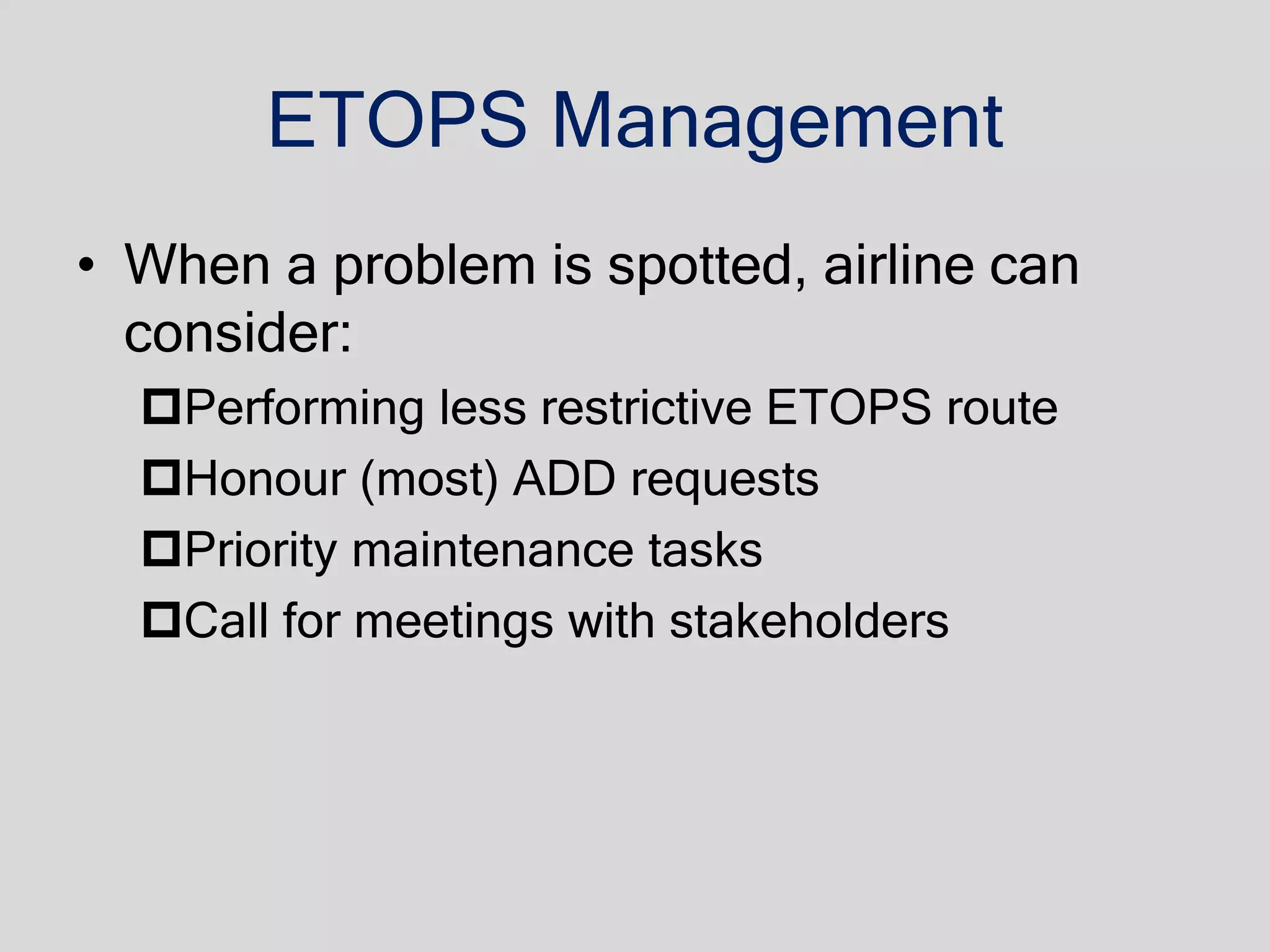 ETOPS - Extended Twinned Engine Operations | PPTX