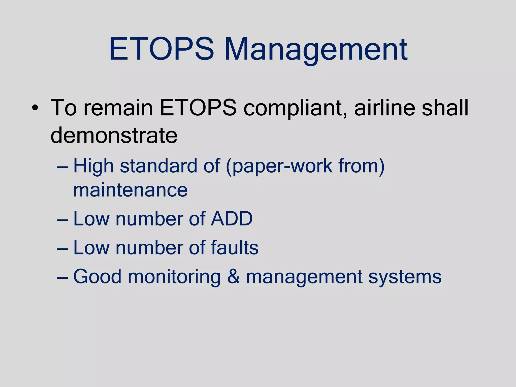 ETOPS - Extended Twinned Engine Operations | PPTX
