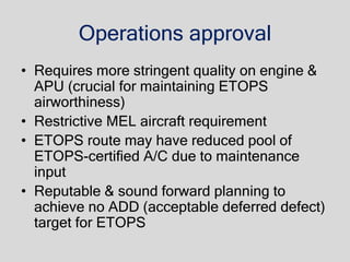 ETOPS - Extended Twinned Engine Operations | PPTX