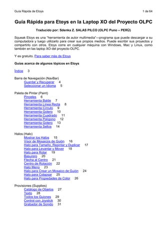 Etoys quick guide spanish version | PDF