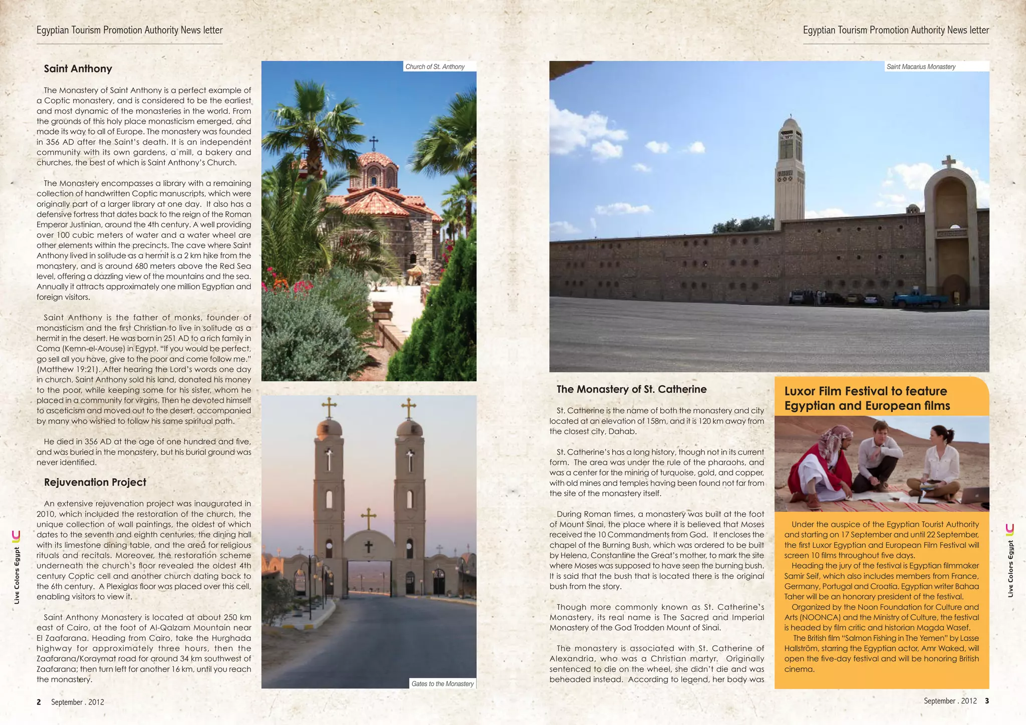 Newsletter of Egypt Tourism September 2012 | PDF