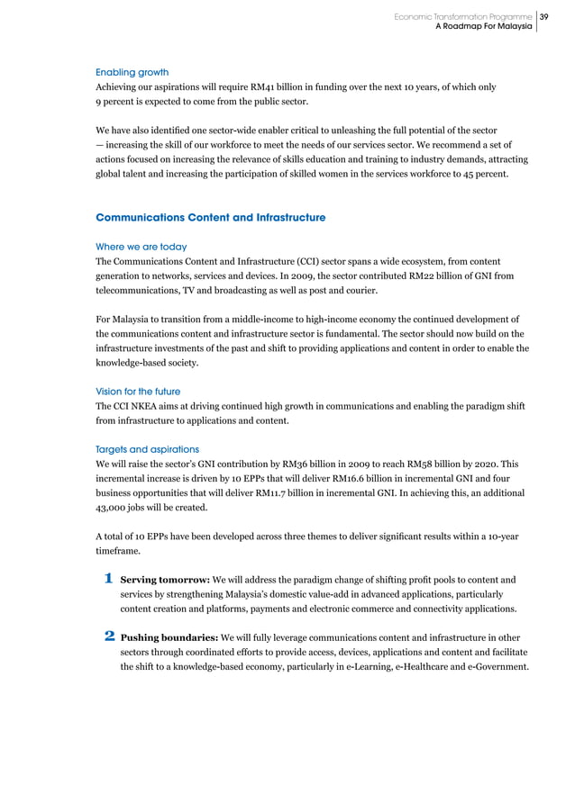 Economic Transformation Plan Executive Summary_booklet | PDF