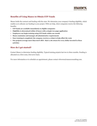 Etp Funded Training Available | PDF | Business | Business and Finance