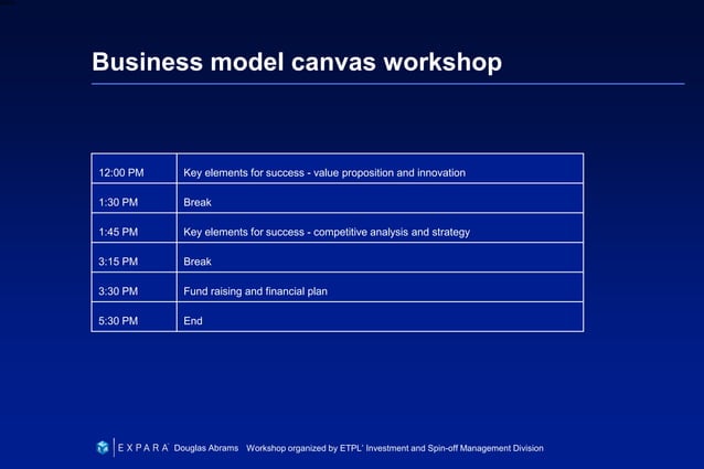 Etpl business model canvas workshop oct 2016 | PPT