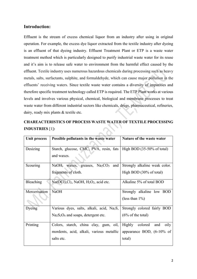 Plan an ETP with detail process discussion following the instructions ...
