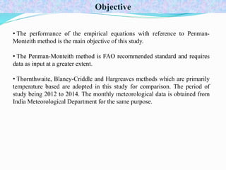COMPARISON OF DIFFERENT METHODS OF ESTIMATING POTENTIAL ...
