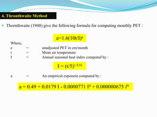 COMPARISON OF DIFFERENT METHODS OF ESTIMATING POTENTIAL ...