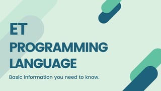 Max Base: ET Programming Language | PDF | Programming Languages | Computing