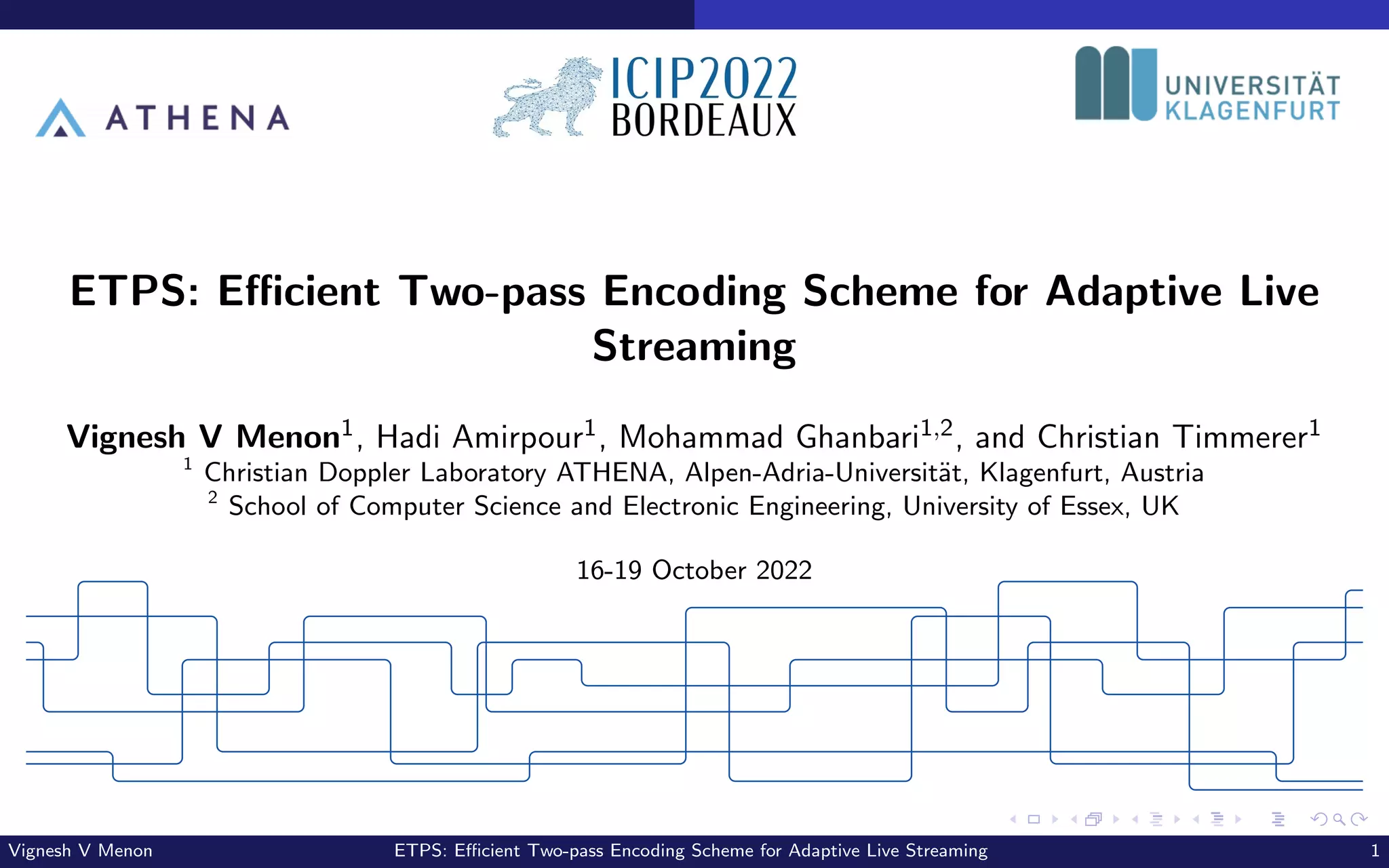 ETPS: Efficient Two-pass Encoding Scheme for Adaptive Live Streaming | PPT