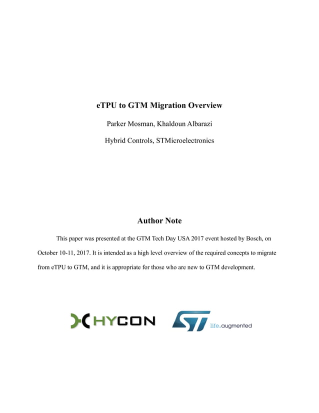 eTPU to GTM Migration | PDF