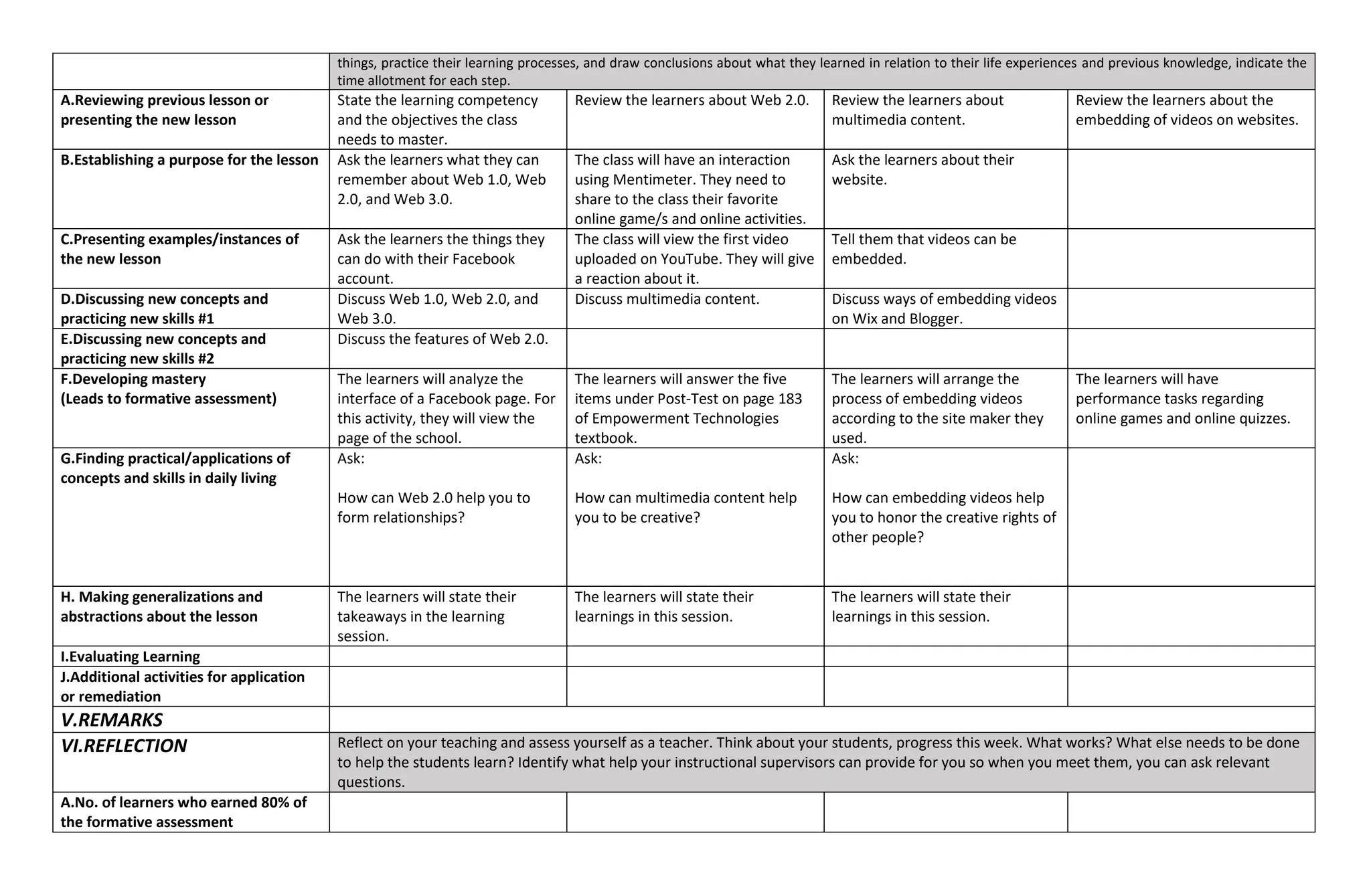 Empowerment Technology Quarter 3 week 1 daily lesson log | DOCX