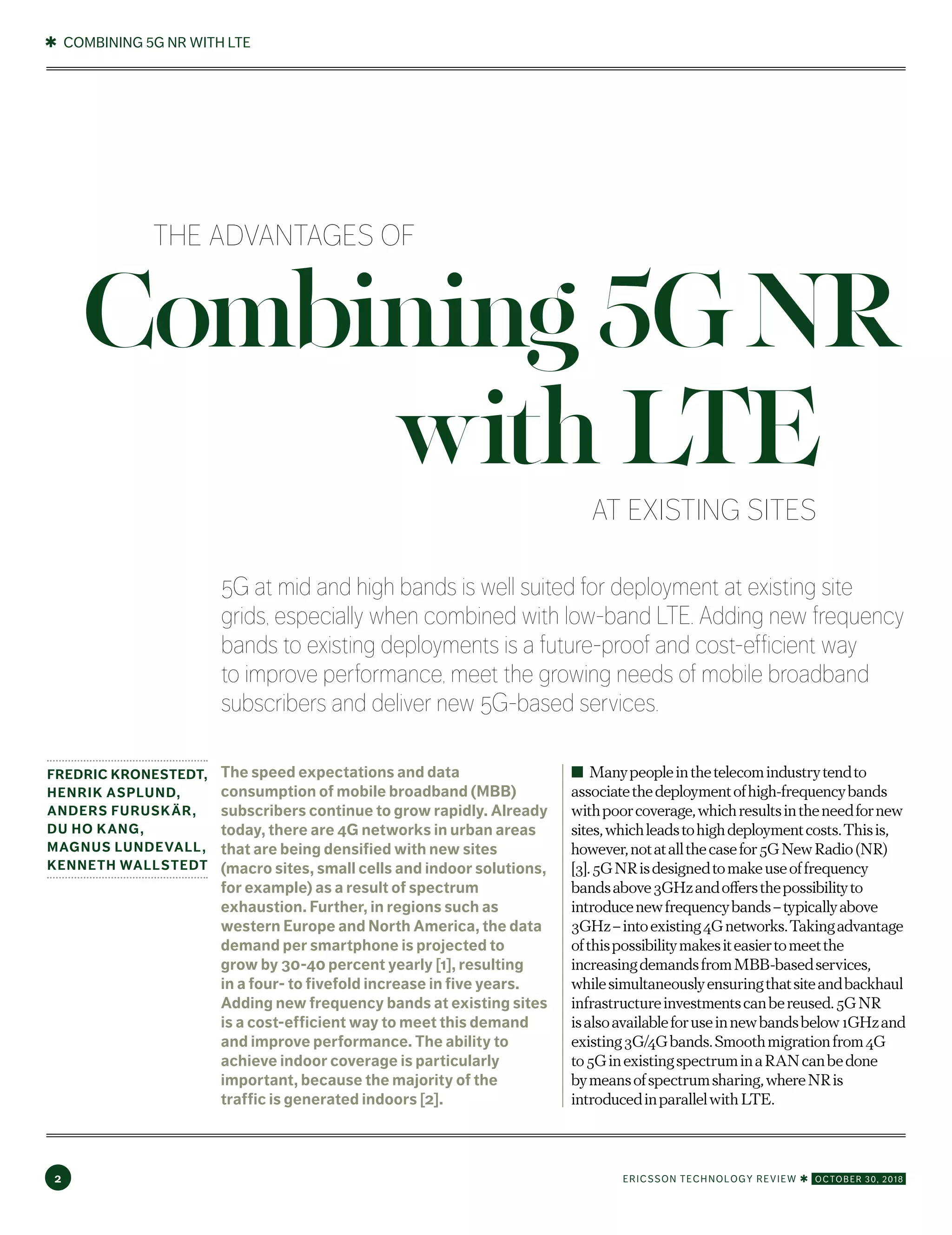 Ericsson Technology Review: The advantages of combining 5G NR with LTE ...