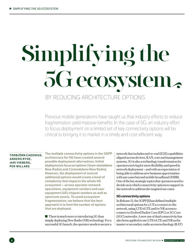Ericsson Technology Review: Simplifying the 5G ecosystem by reducing ...