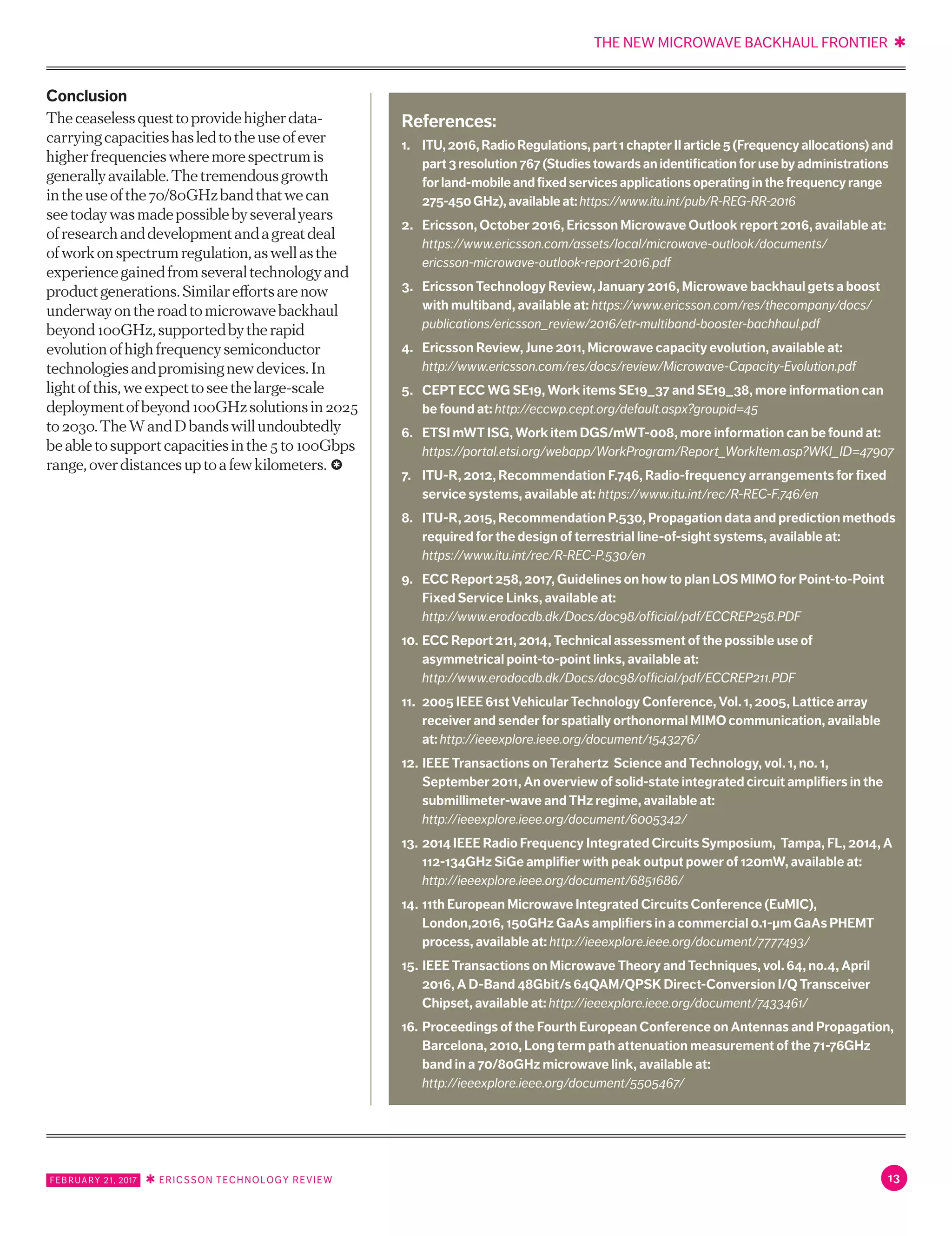 Ericsson Technology Review: Microwave backhaul evolution – reaching ...