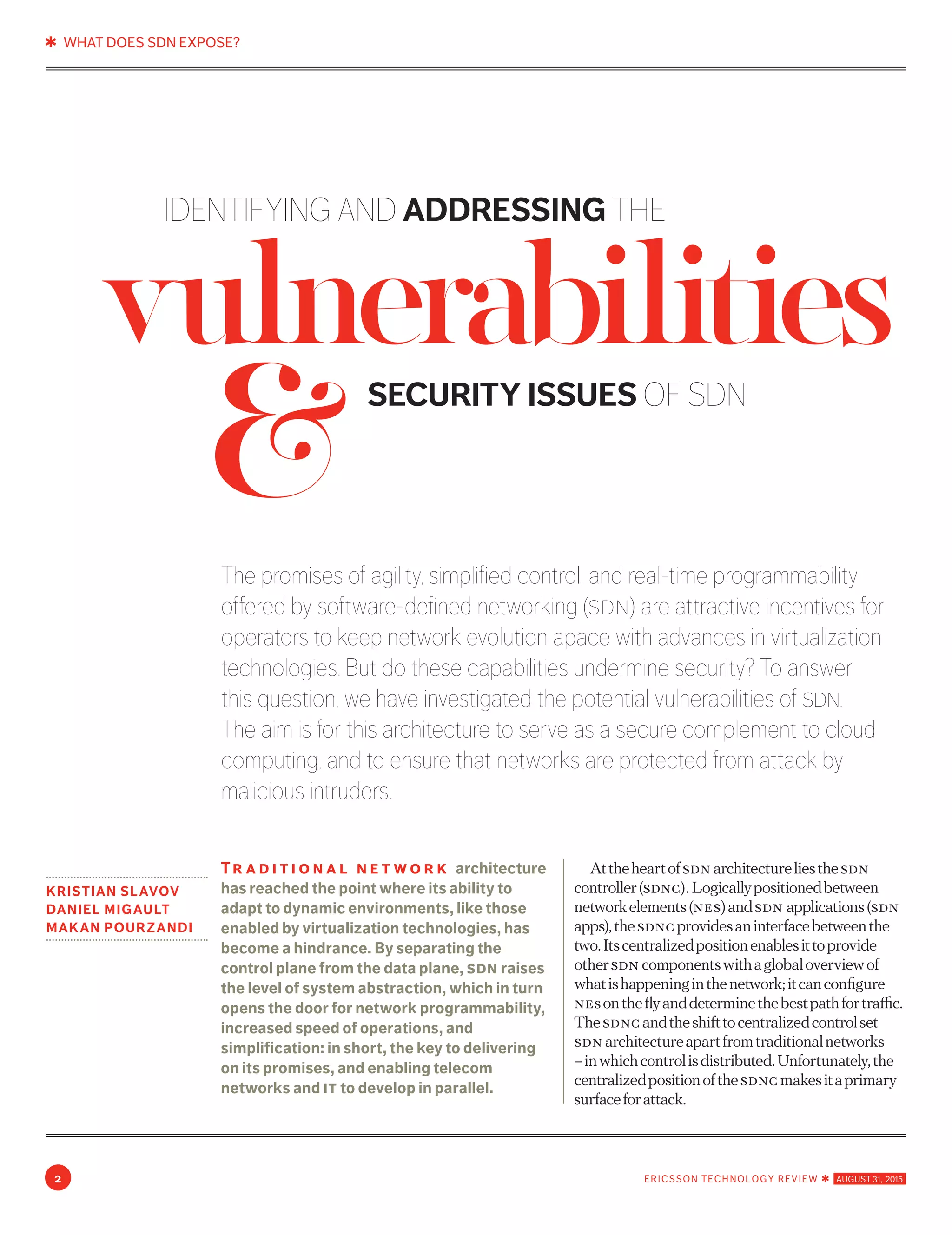 Ericsson Technology Review: Identifying and addressing the vulnerabilities and security issues ...