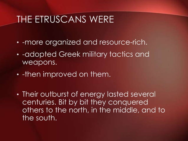 Etruscan and romans warfare, religion, settlement and monumental ...