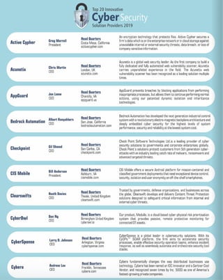 Top 20 Innovative Cybersecurity Solution Providers 2019 | PDF