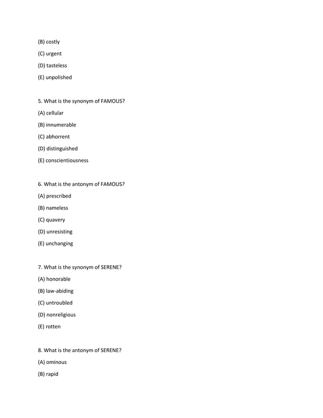 Ets Gre Vocabulary | PDF