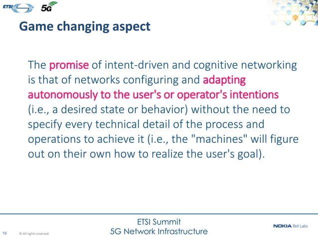 Towards Intent-driven and Cognitive Network Operations | PPT