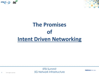 Towards Intent-driven and Cognitive Network Operations | PPT