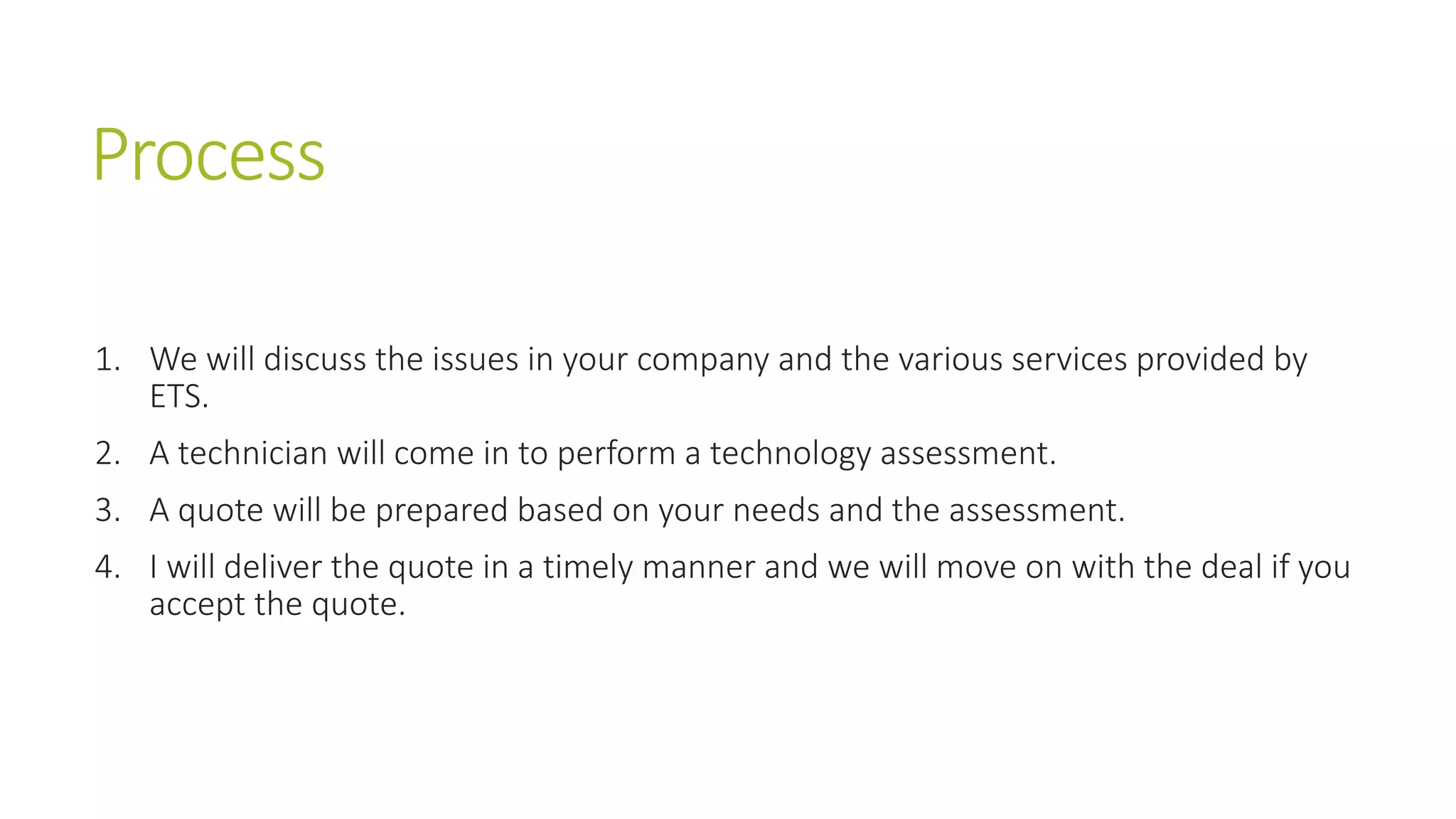 ETS Services Outline | PPTX