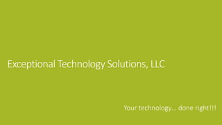 ETS Services Outline | PPTX