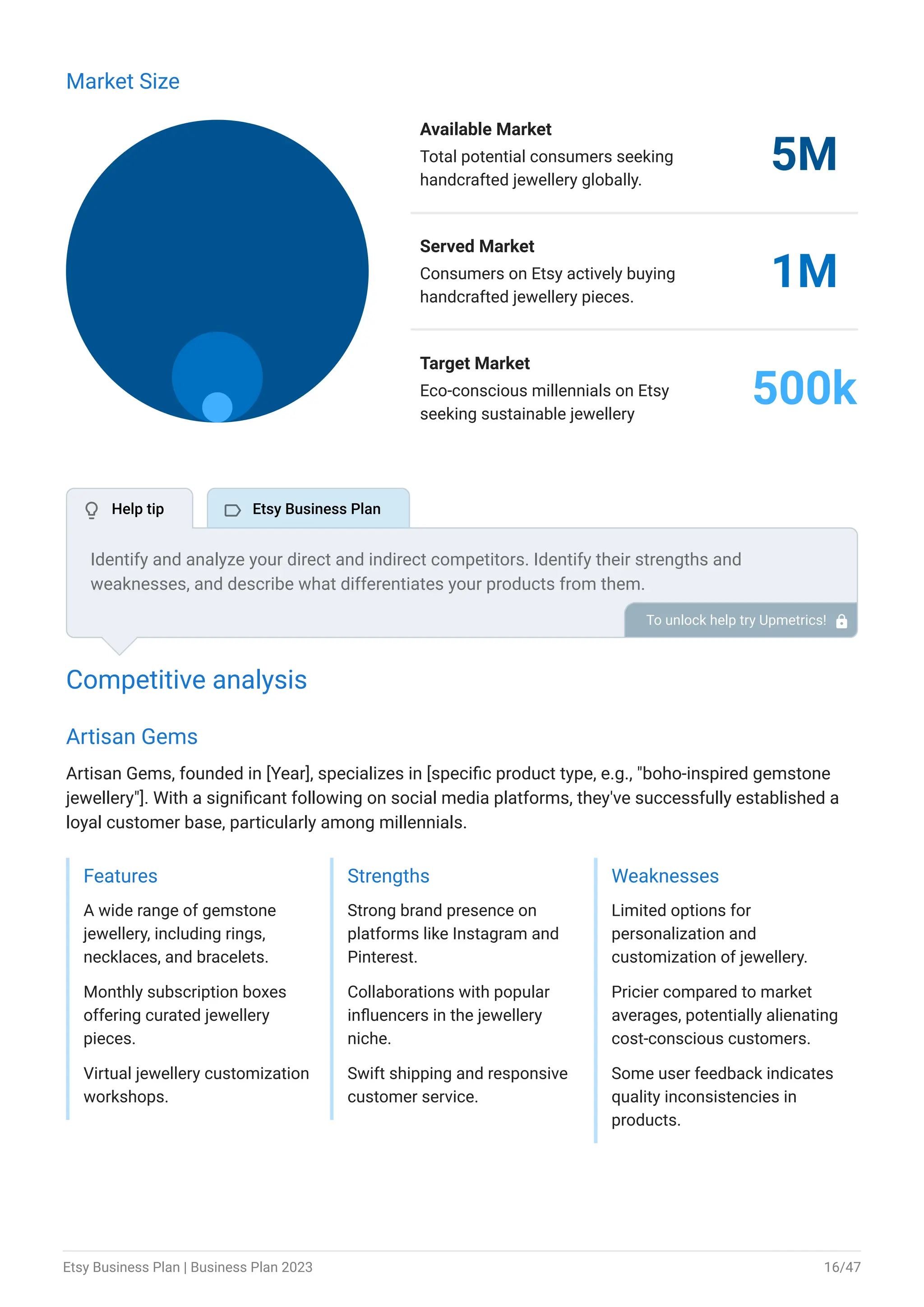 etsy business plan example | upmetrics . | PDF | Business Accounting & Finance | Business