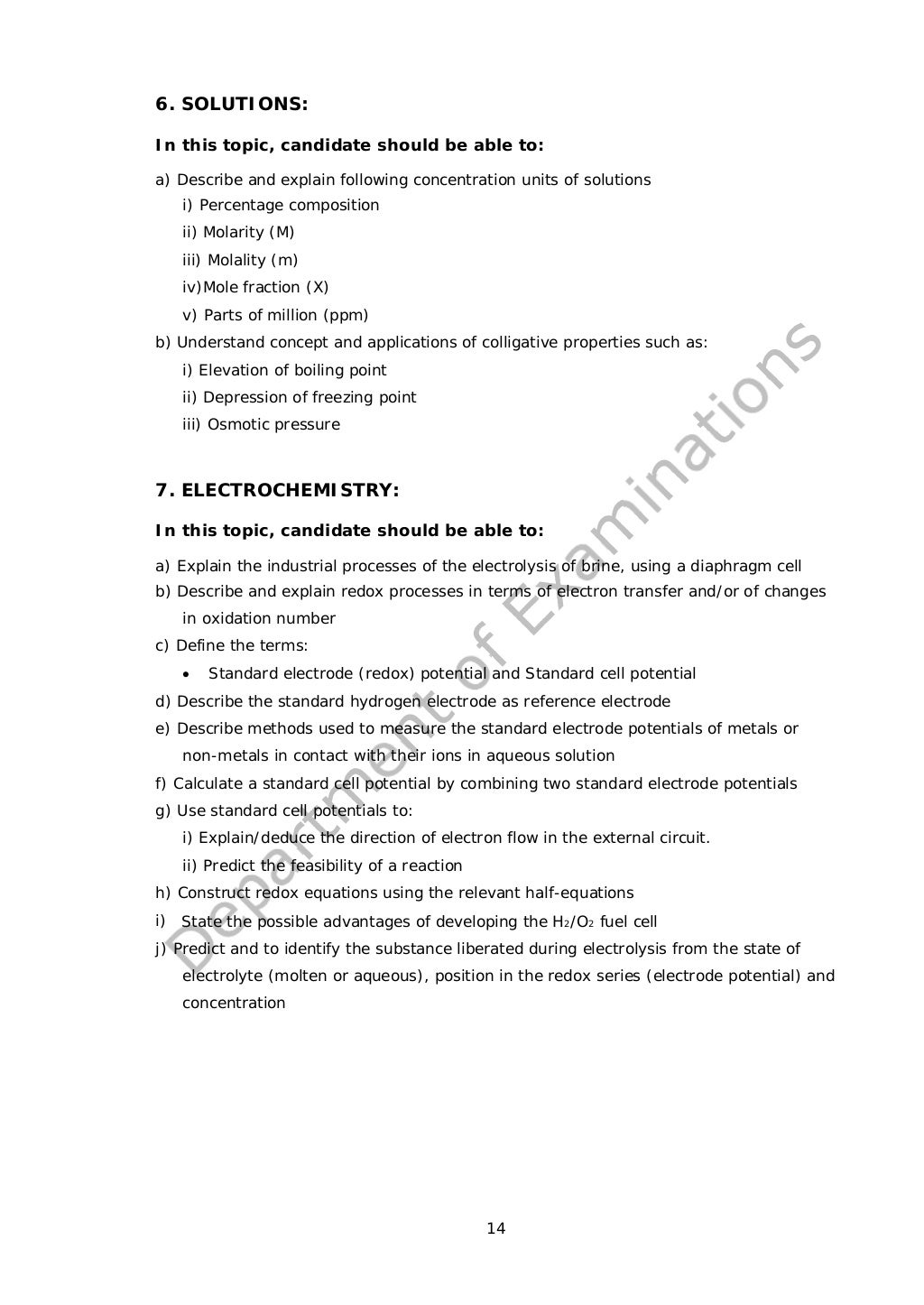 UHS Entrance Test MCAT Syllabus 2014