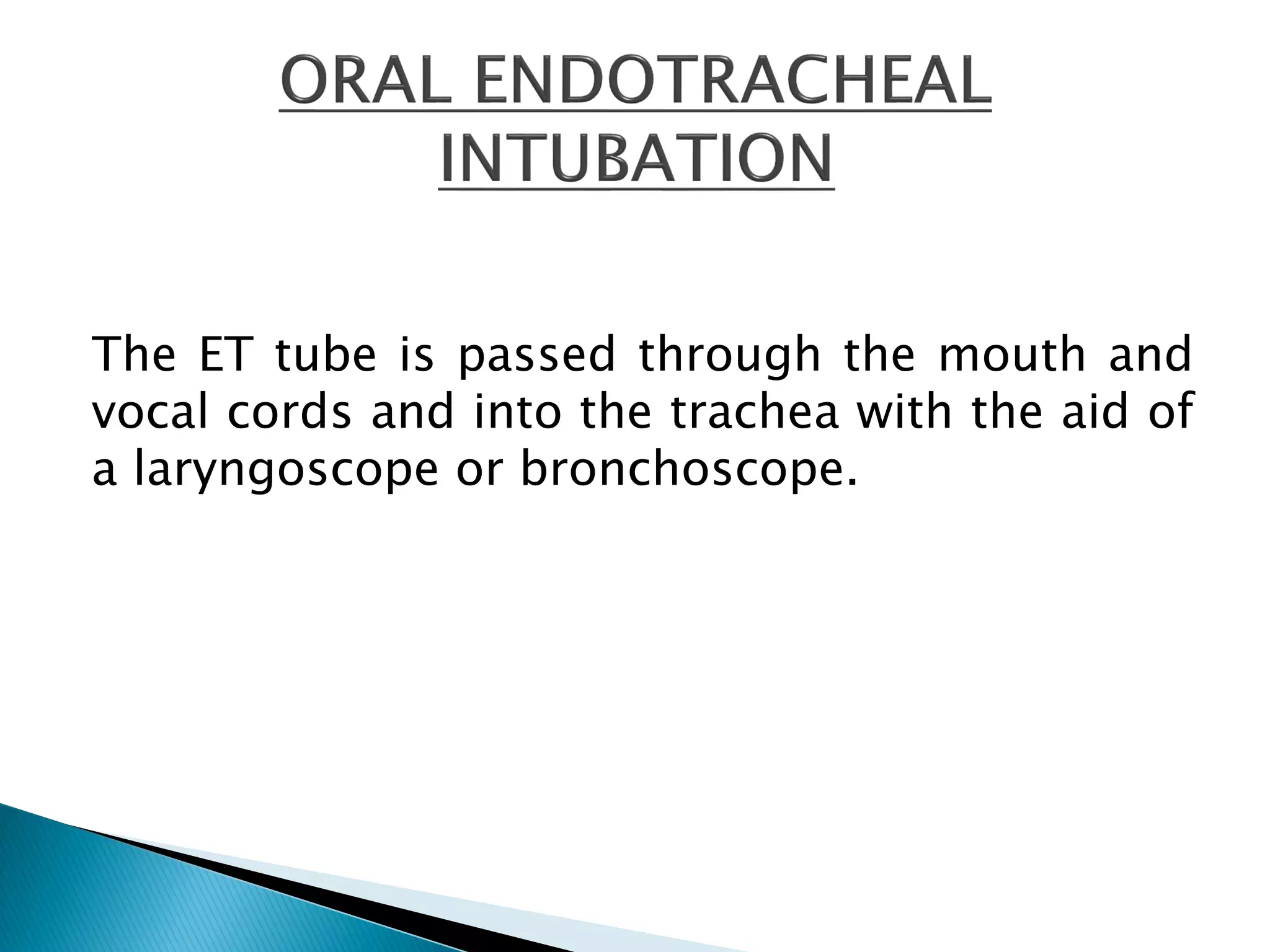 ENDOTRACHEAL TUBE INTUBATION II Parts II Details II Clinical Discussion ...