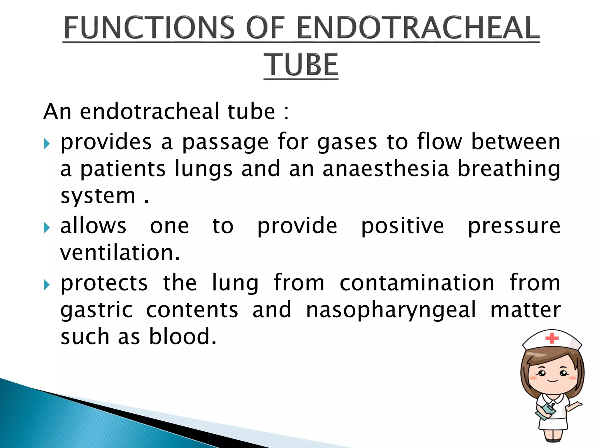 ENDOTRACHEAL TUBE INTUBATION II Parts II Details II Clinical Discussion ...
