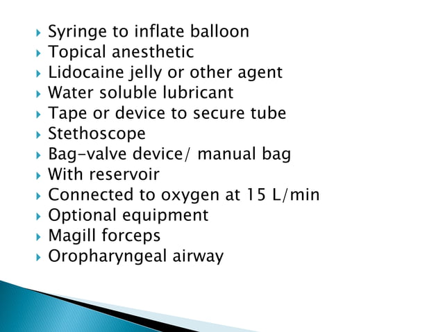ENDOTRACHEAL TUBE INTUBATION II Parts II Details II Clinical Discussion ...